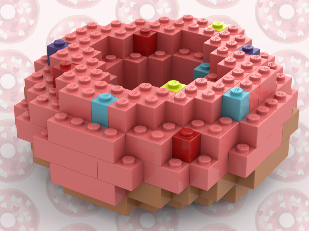 Lego Moc Doughnut Donut With Pink Icing By Doesthebrick Rebrickable