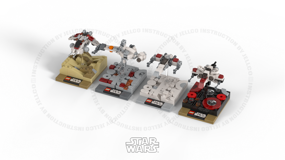 Lego Moc Ultramicro Diorama Starfighters And Spaceship 46 Part Ii By