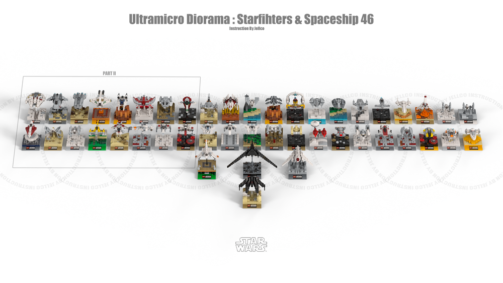 Lego Moc Ultramicro Diorama Starfighters And Spaceship 46 Part Ii By