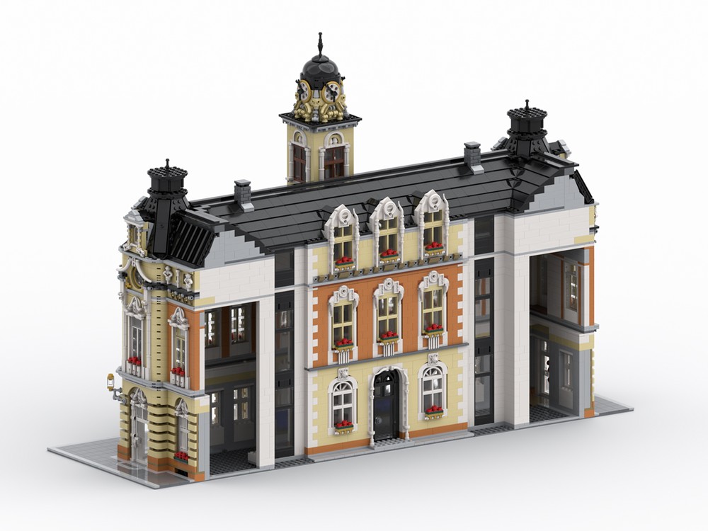 Lego Moc Town Hall By Brickative Rebrickable Build With Lego
