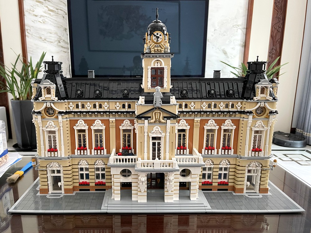 Lego Moc Town Hall By Brickative Rebrickable Build With Lego