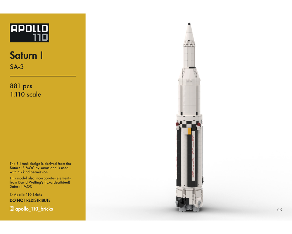 LEGO MOC-197894 Saturn I – SA-3 [1:110 scale] by Apollo_110_Bricks ...