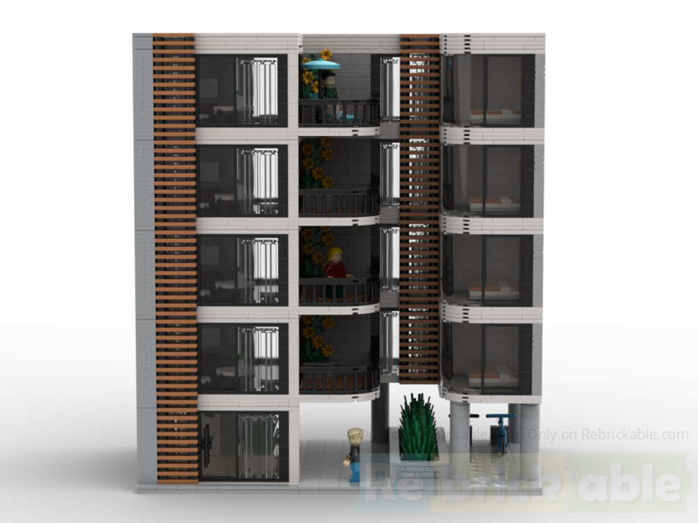 LEGO MOC The Miami Apartment Complex by emk.offline | Rebrickable ...