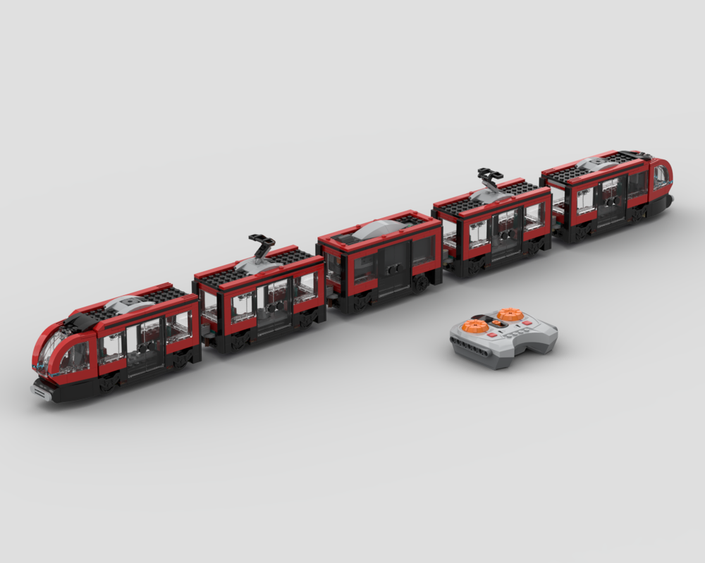 LEGO MOC 60423 Downtown tram expanded and motorized with Power Function ...
