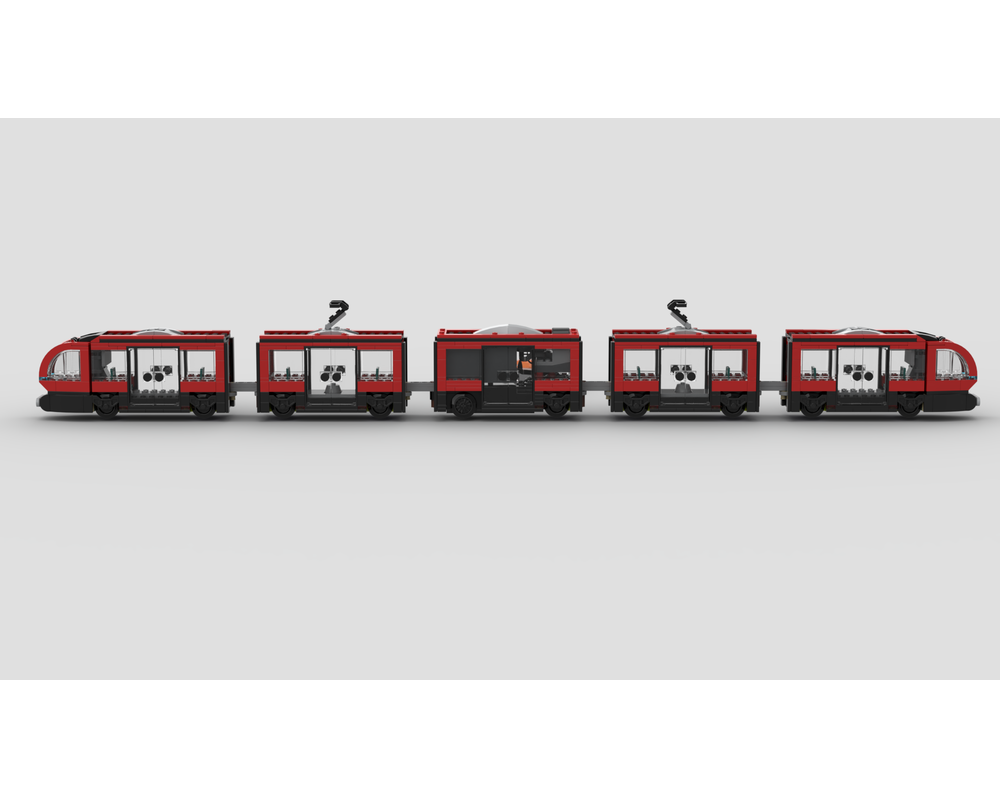 LEGO MOC 60423 Downtown tram expanded and motorized with Power Function ...