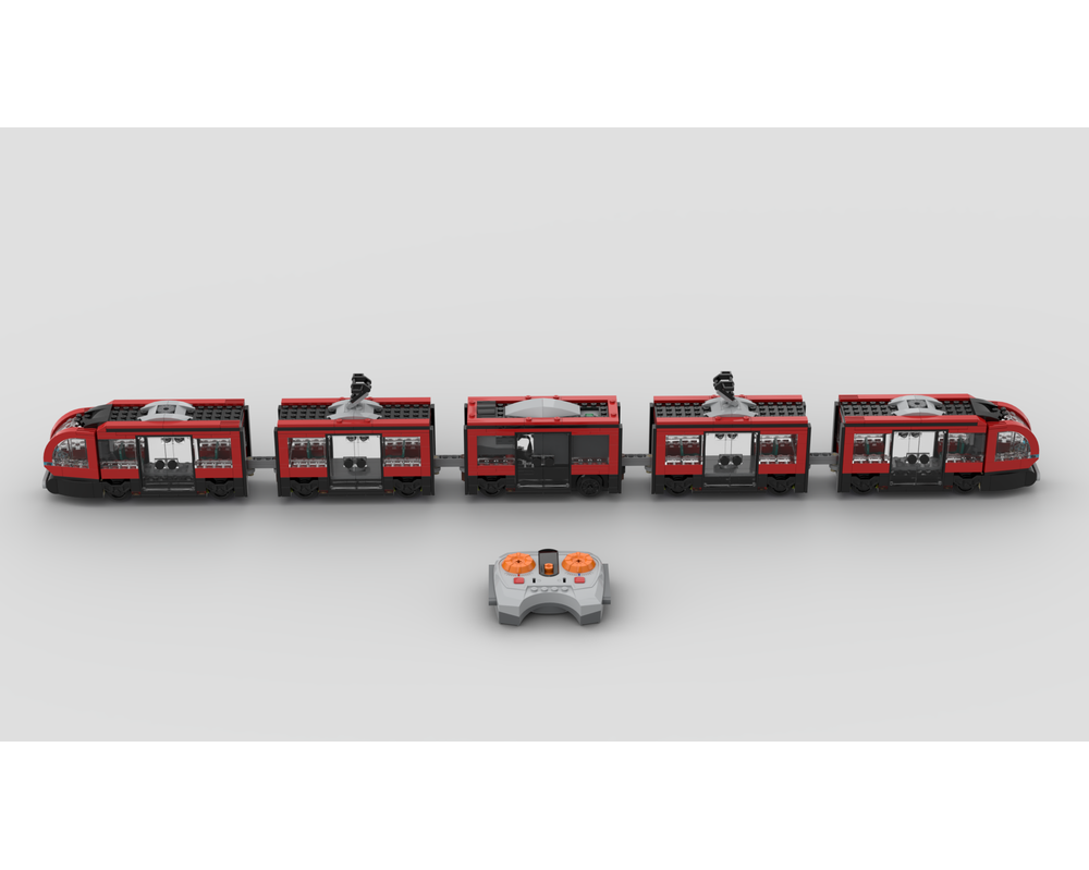 LEGO MOC 60423 Downtown tram expanded and motorized with Power Function ...