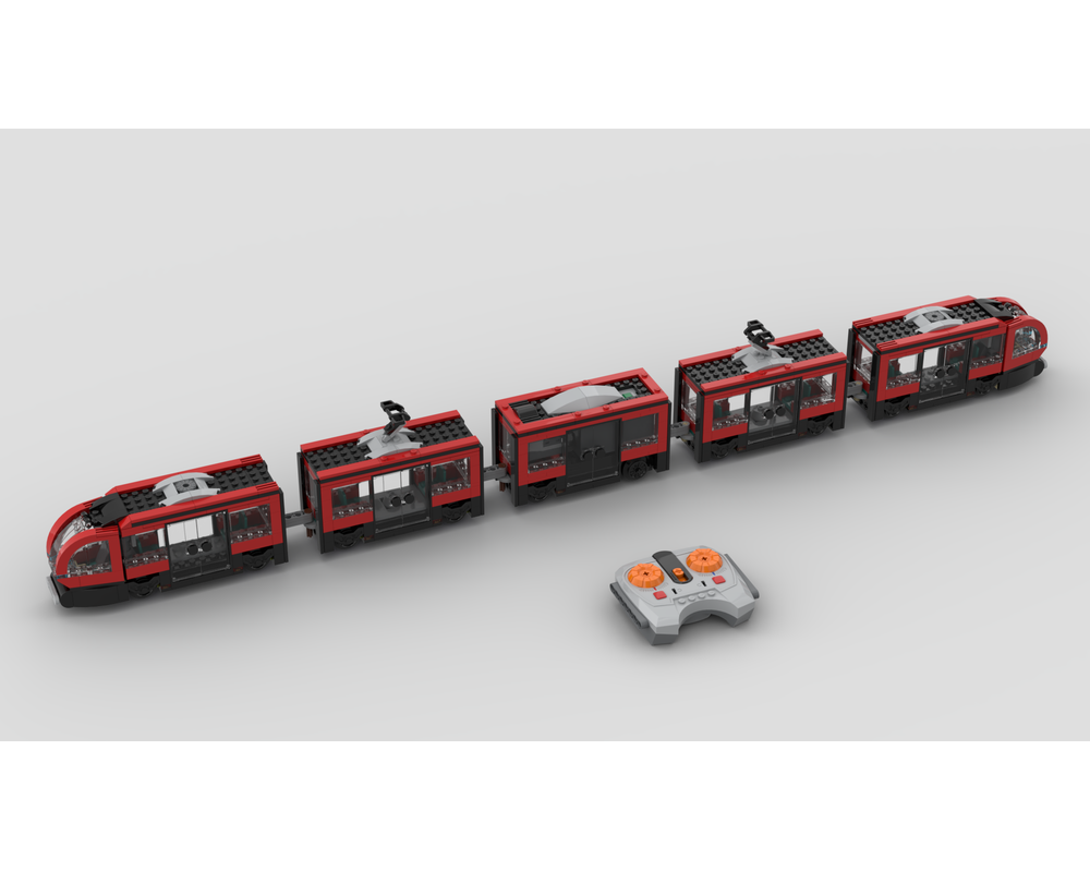 LEGO MOC 60423 Downtown tram expanded and motorized with Power Function ...