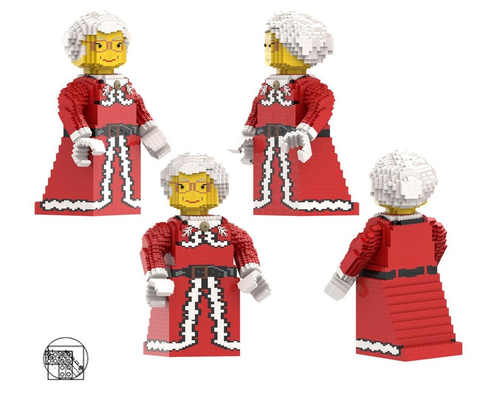 LEGO MOC-198140 Maxi Figure Mrs Santa Claus red by Bricksculpture.net ...