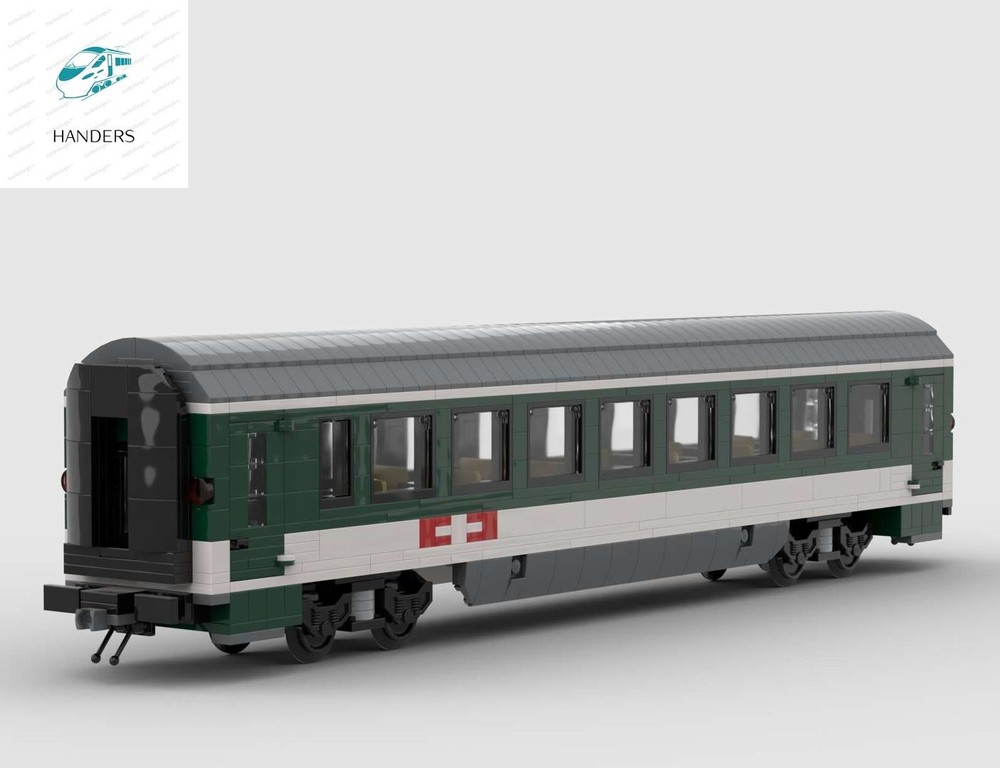 LEGO MOC 8 wide Swiss 90s Intercity wagon by Handers | Rebrickable ...