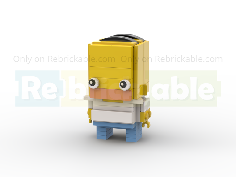 LEGO MOC Homer Simpson by Joseph Liu | Rebrickable - Build with LEGO