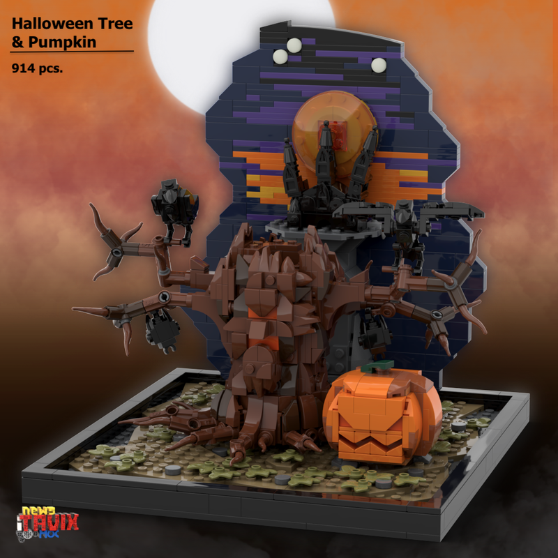 LEGO MOC Halloween Tree & Pumpkin by iTavix | Rebrickable - Build with LEGO