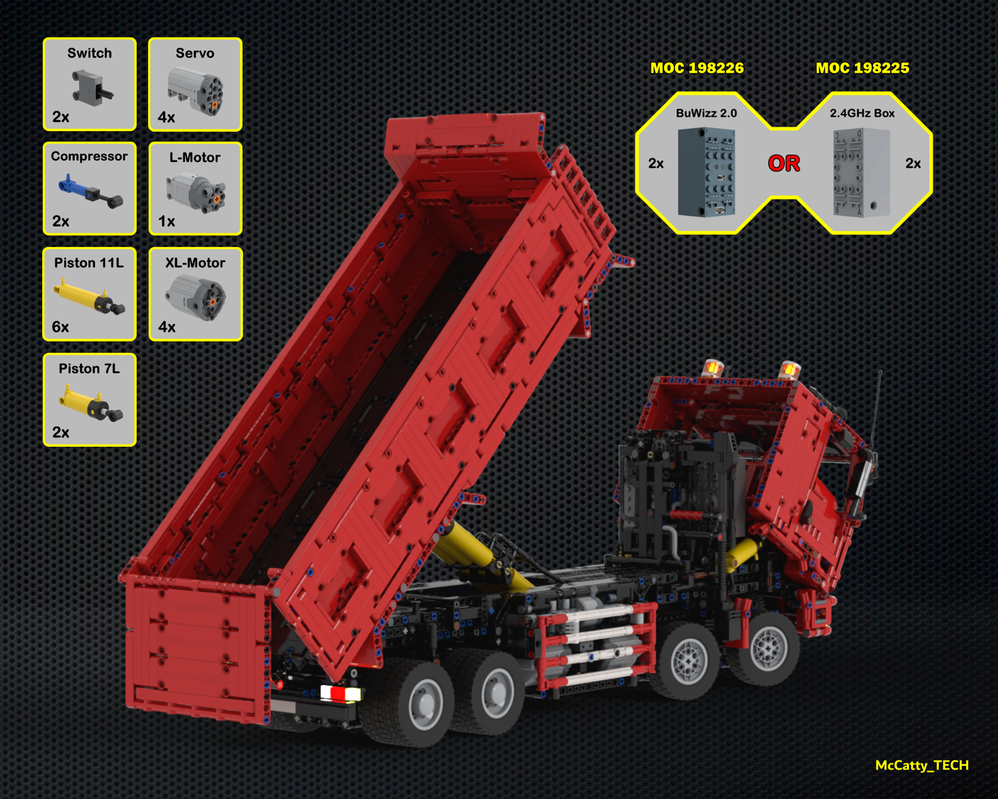 LEGO MOC Technic RC Pneumatic Dump Truck (2.4GHz) by @McCatty_TECH ...