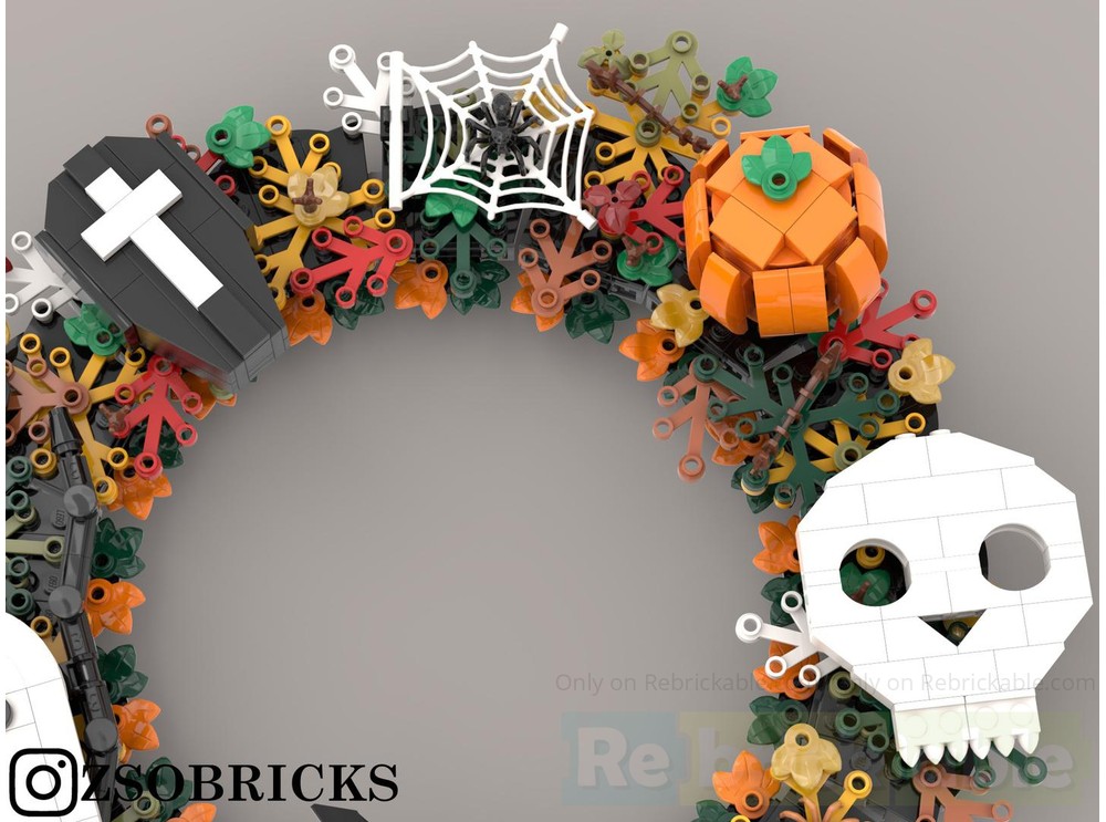 LEGO MOC Halloween Wreath by zsobricks | Rebrickable - Build with LEGO