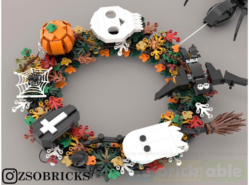 LEGO MOC Halloween Wreath by zsobricks | Rebrickable - Build with LEGO