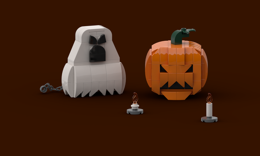LEGO MOC Halloween decor: Pumpkin & Ghost by DiegoFontana | Rebrickable ...