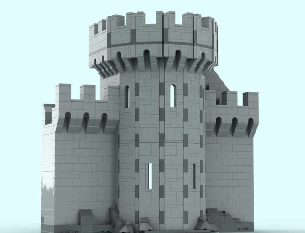 LEGO MOC Half Round Wall Tower by Castle_Builder | Rebrickable - Build ...