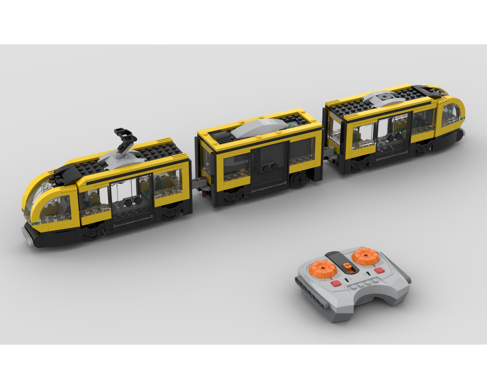 LEGO MOC 60423 Downtown tram motorized with Power Function in yellow by ...