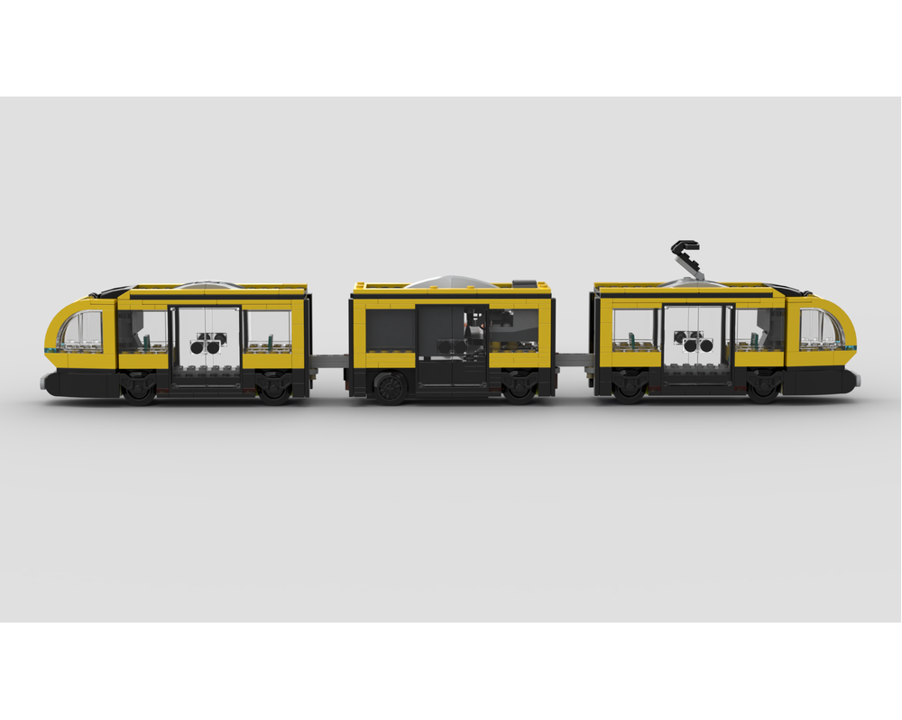 LEGO MOC 60423 Downtown tram motorized with Power Function in yellow by ...