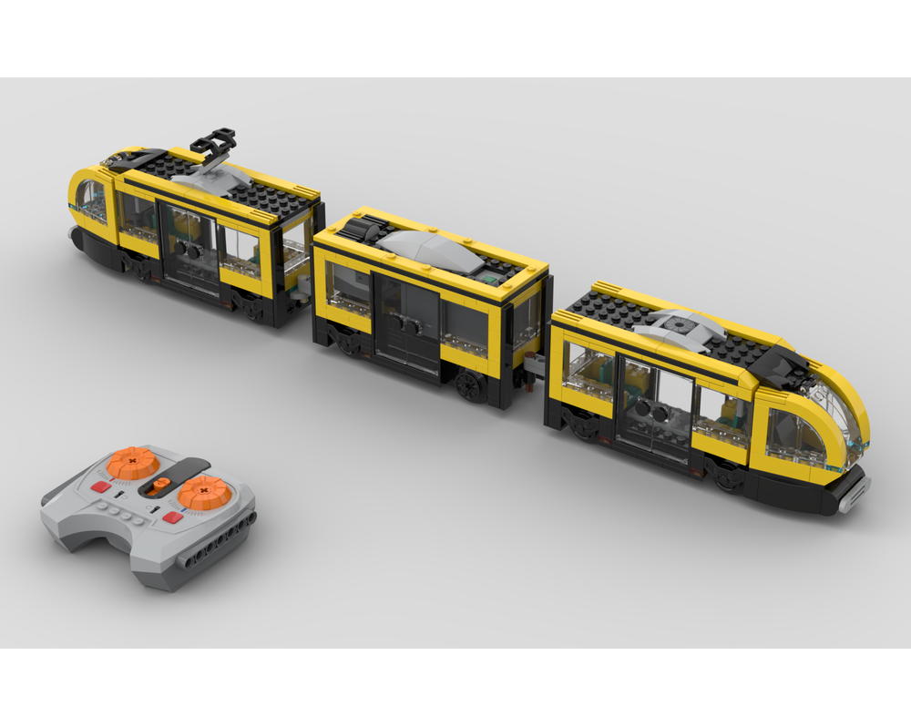 LEGO MOC 60423 Downtown tram motorized with Power Function in yellow by ...