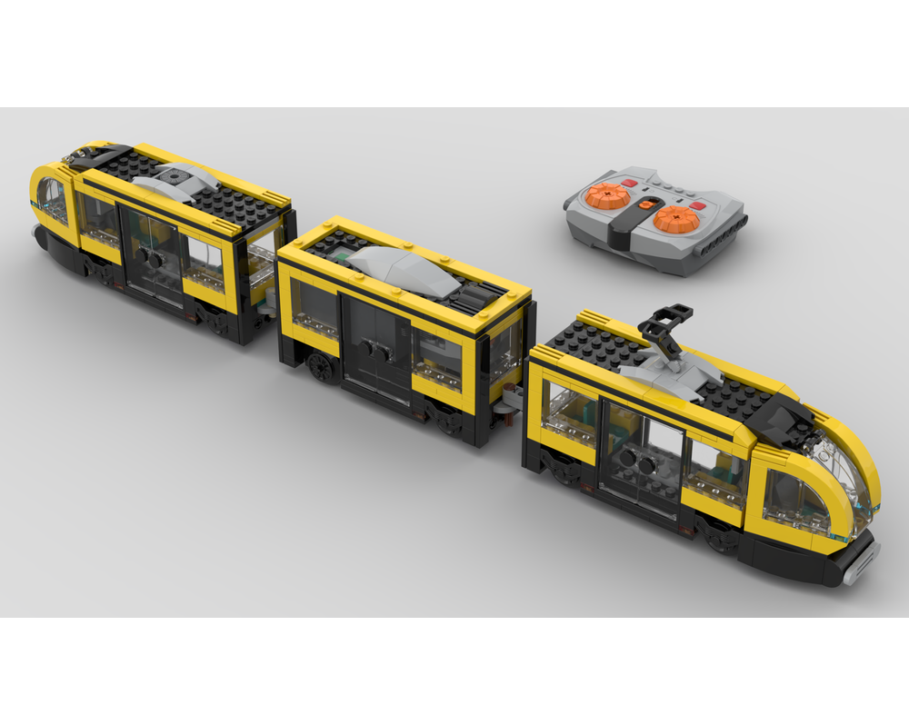 LEGO MOC 60423 Downtown tram motorized with Power Function in yellow by ...
