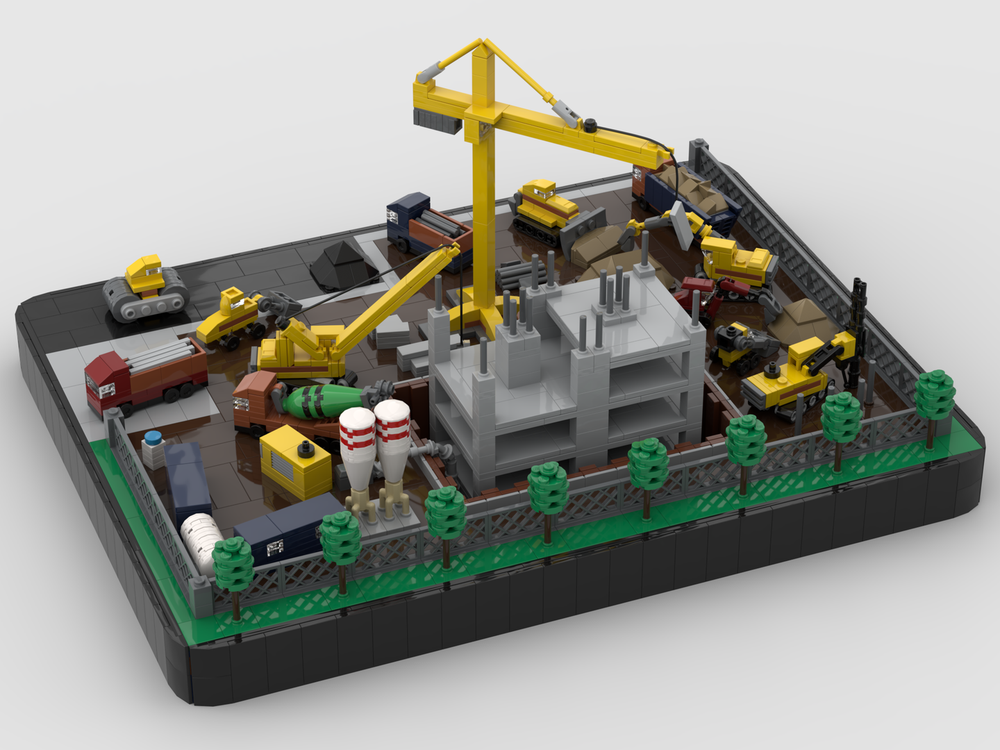Lego Moc Construction Site And Vehicles Microscale By Nirvanese