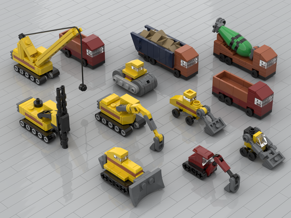 Lego Moc Construction Site And Vehicles Microscale By Nirvanese