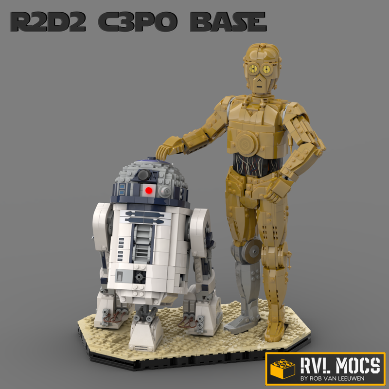LEGO MOC R2-D2 & C3PO - Diorama base by RvLMocs | Rebrickable - Build with LEGO