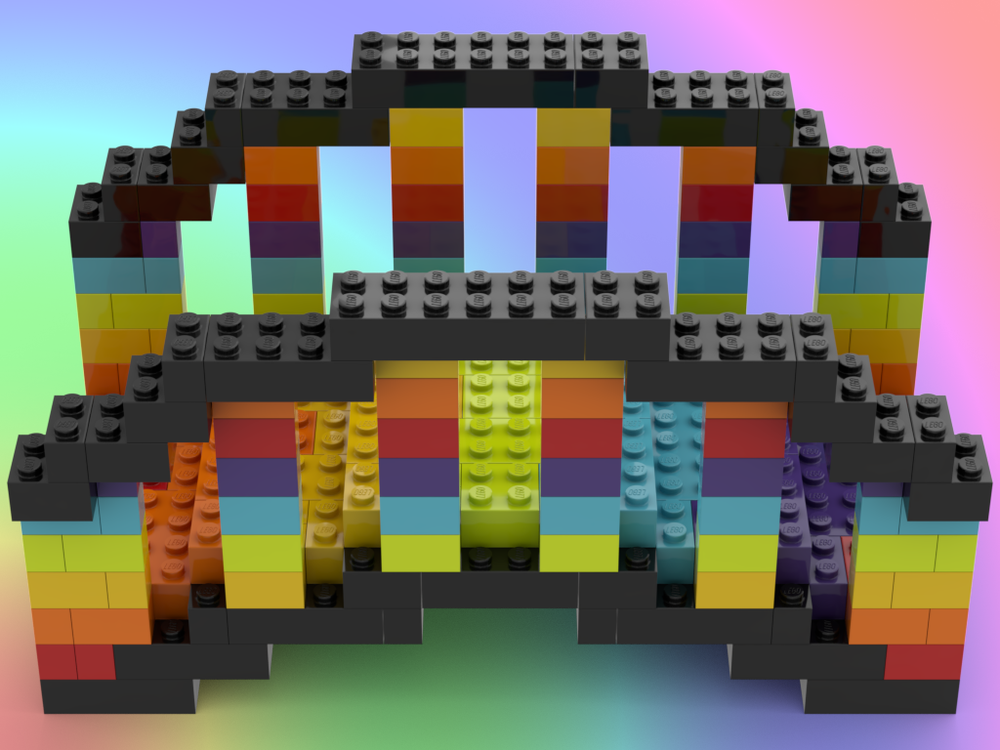 Lego Moc Rainbow Bridge By Doesthebrick Rebrickable Build With Lego