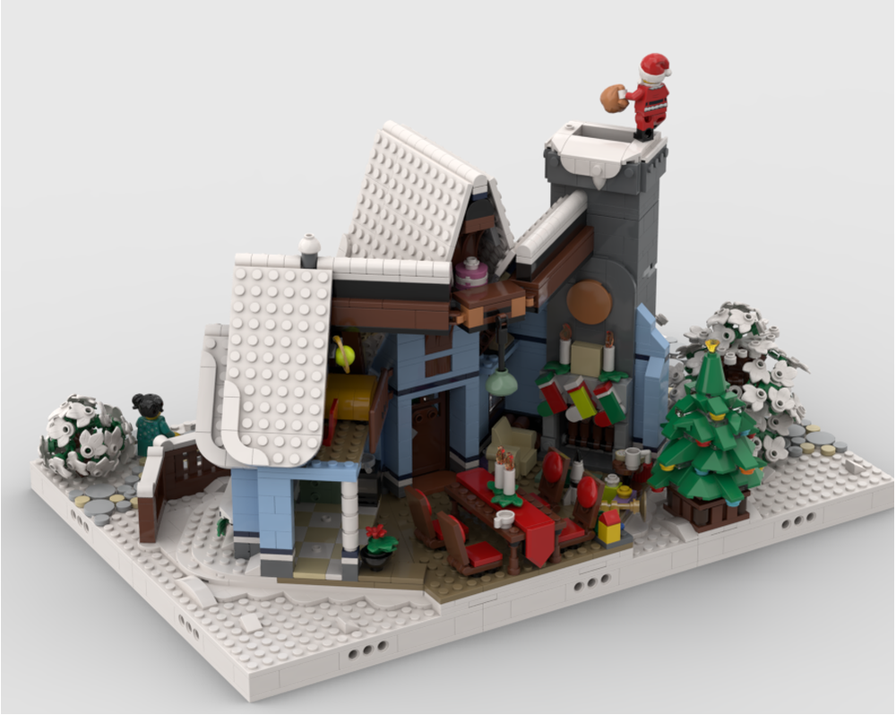 Lego Moc Winter Village Display For Set 10293 Santas Visit By
