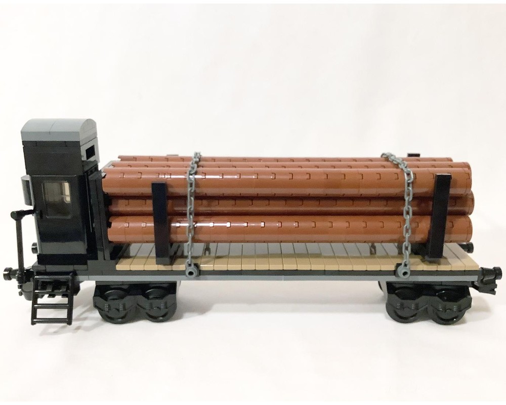 Lego Moc Train Log Cradle Car With Brakemans Cabin By Soandso