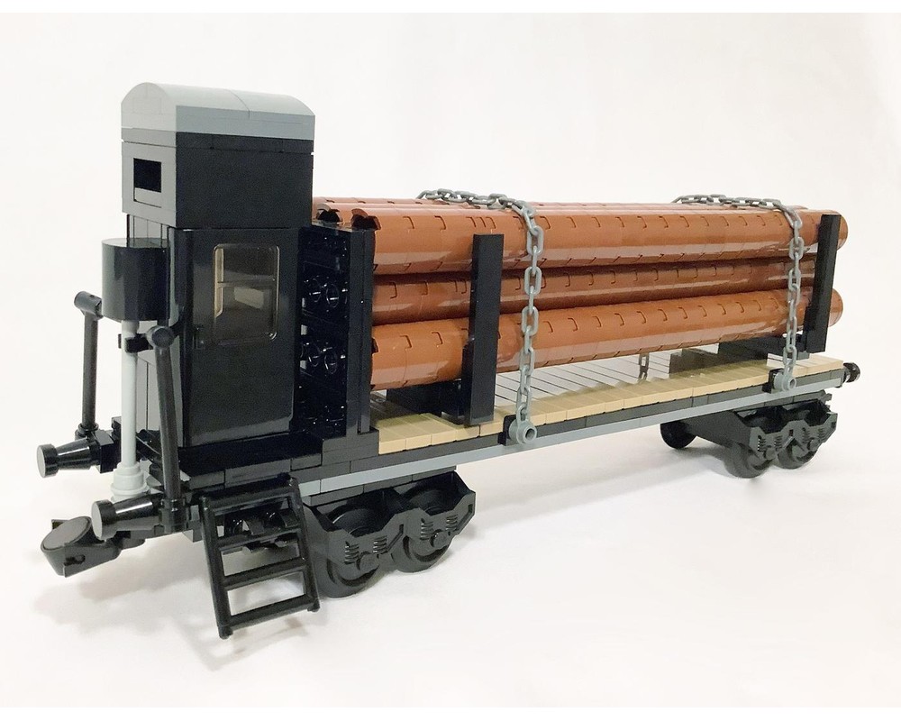 Lego Moc Train Log Cradle Car With Brakemans Cabin By Soandso