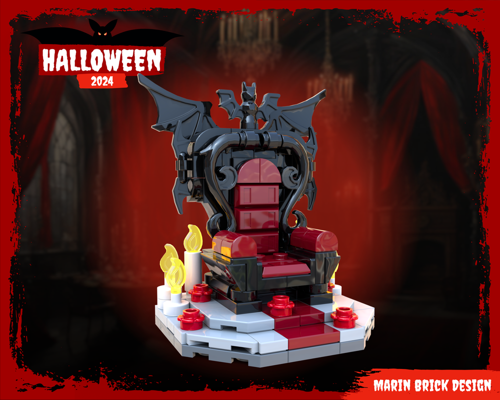 LEGO MOC Lego Vampire Throne MOC - Halloween Medieval DnD scenery props ...