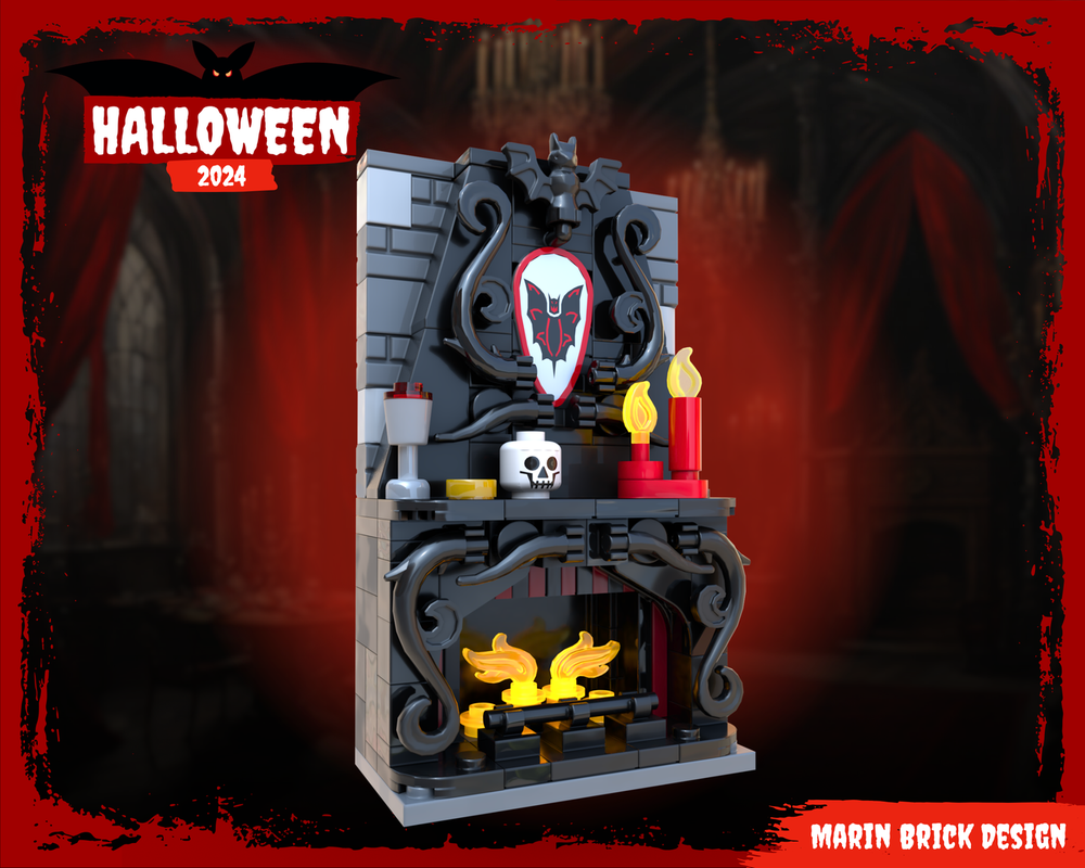 LEGO MOC Lego Vampire Fire Place - Halloween Medieval DnD scenery props ...