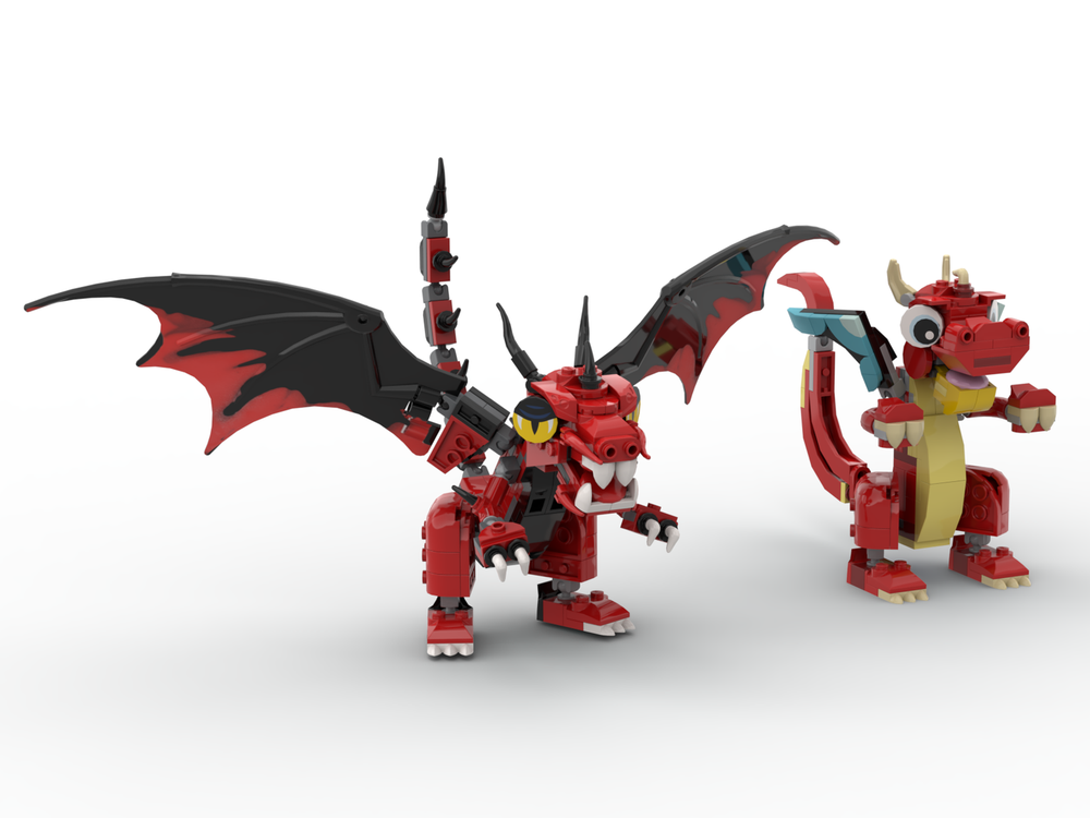 LEGO MOC Ryk's Red Dragon by rykfield | Rebrickable - Build with LEGO