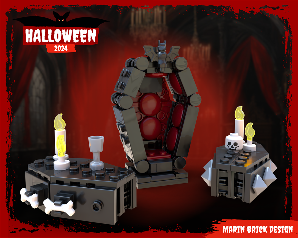 LEGO MOC Lego Vampire Coffin MOC - Halloween Medieval DnD scenery props ...