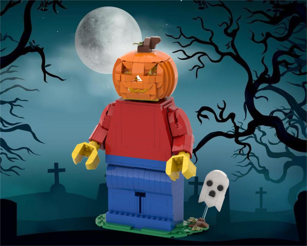 LEGO MOC Up-Scaled pumpkin head & base by Briquoleur | Rebrickable ...