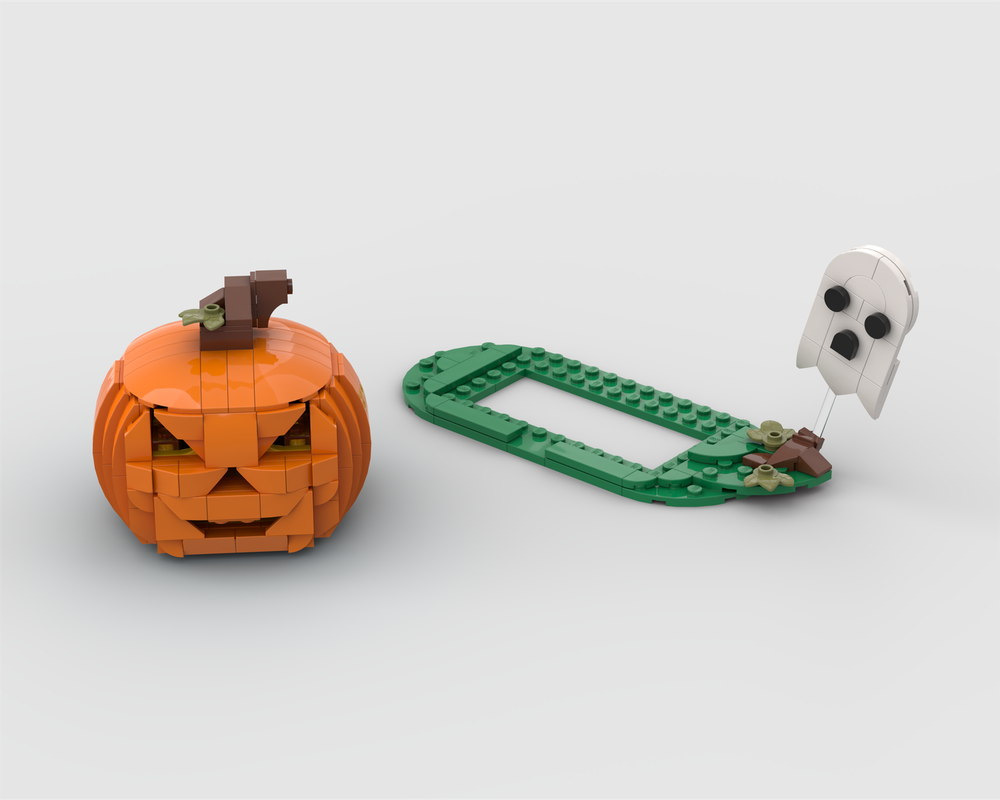 Lego Moc Up Scaled Pumpkin Head And Base By Briquoleur Rebrickable