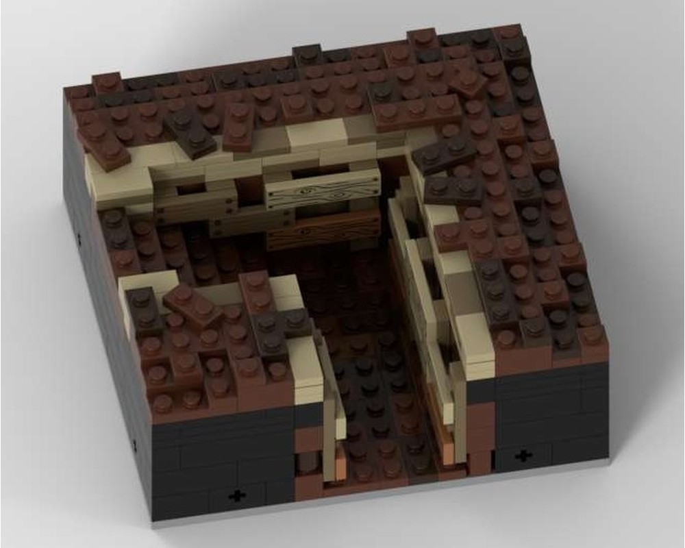 Lego Moc Modular Trench Narrow Corner With Steps By Mikey2110