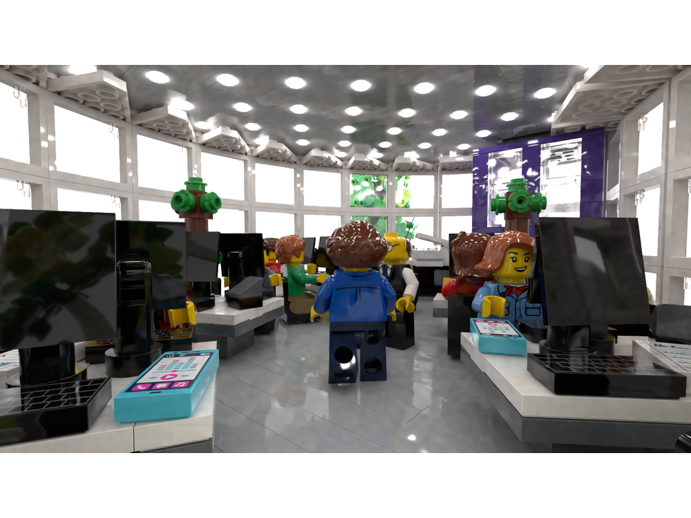 LEGO MOC Brickman Tower: Open Plan Office & Cafeteria (2⁄9) by ...