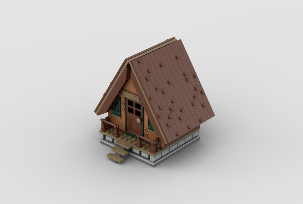 Lego Moc Mini A Frame Cabin By Asphalt Arsenal Rebrickable Build