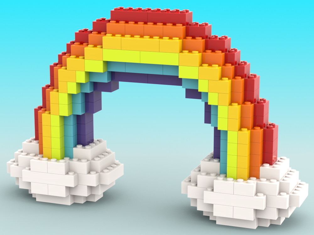 LEGO MOC Rainbow on Clouds by DoesTheBrick | Rebrickable - Build with LEGO