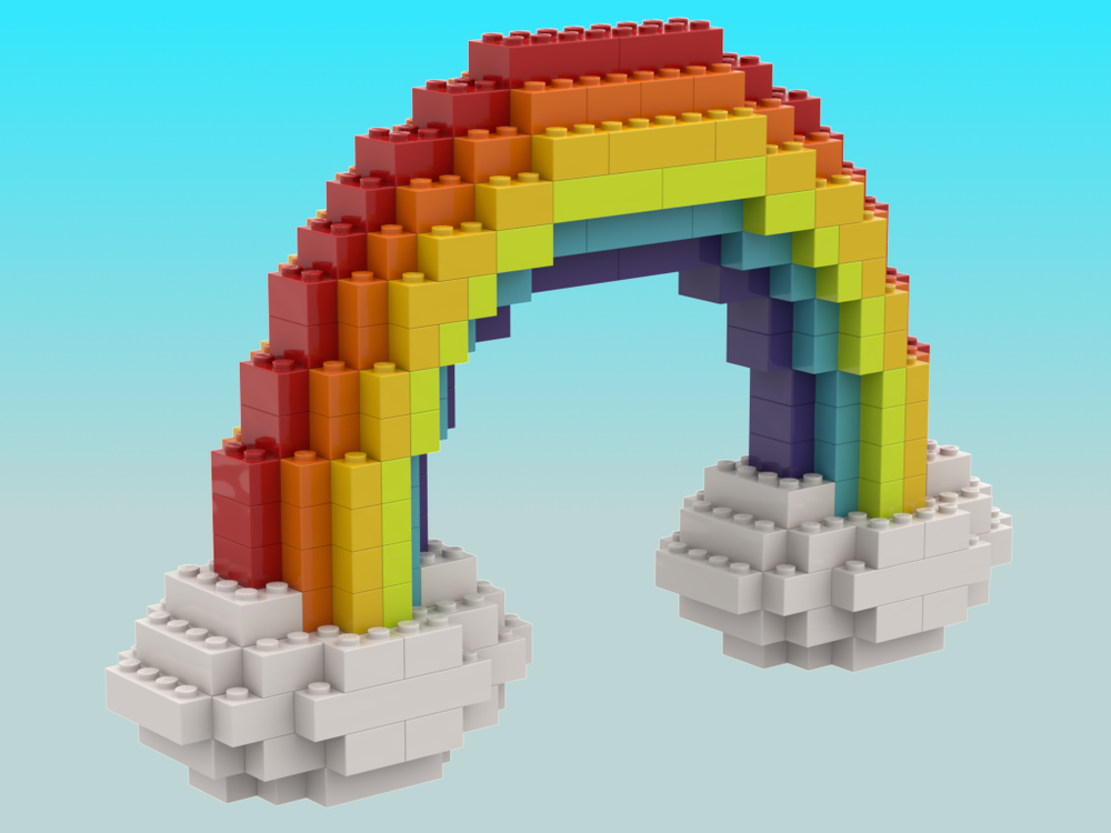LEGO MOC Rainbow on Clouds by DoesTheBrick | Rebrickable - Build with LEGO