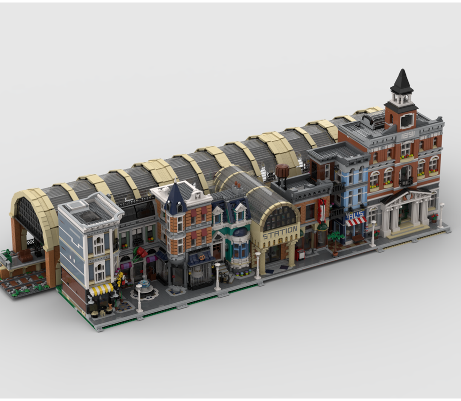 LEGO MOC Modular Train Station by Leo G | Rebrickable - Build with LEGO