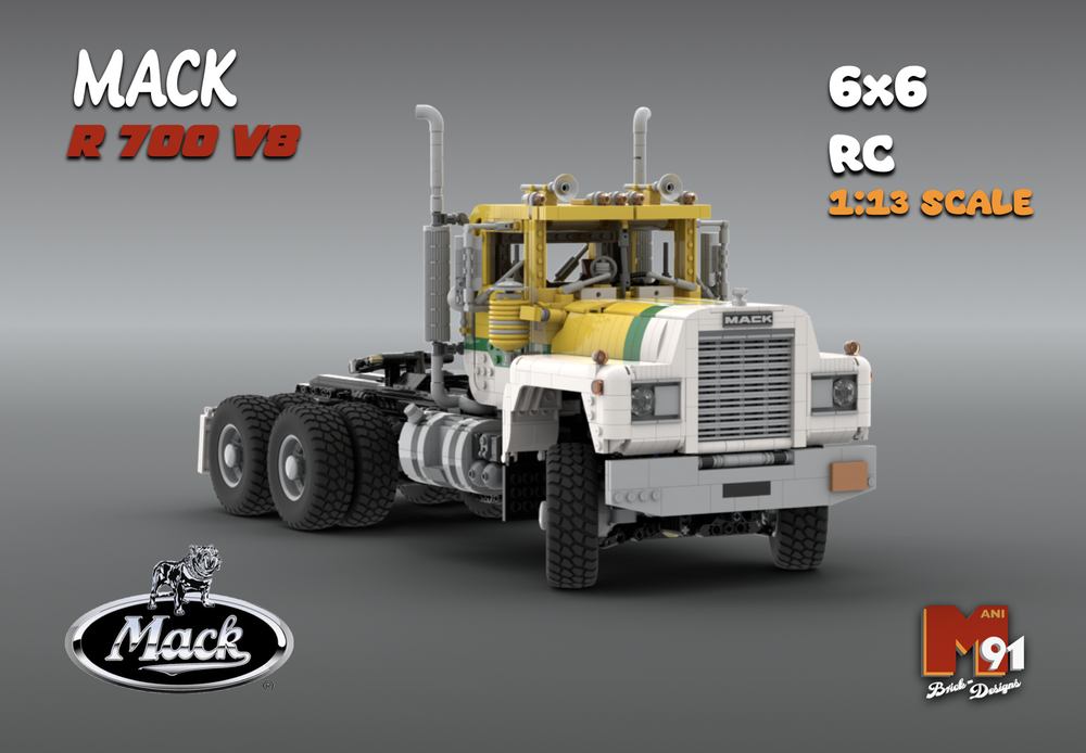 LEGO MOC MACK R700 RC 6x6 1:13 white by Mani91 | Rebrickable - Build ...
