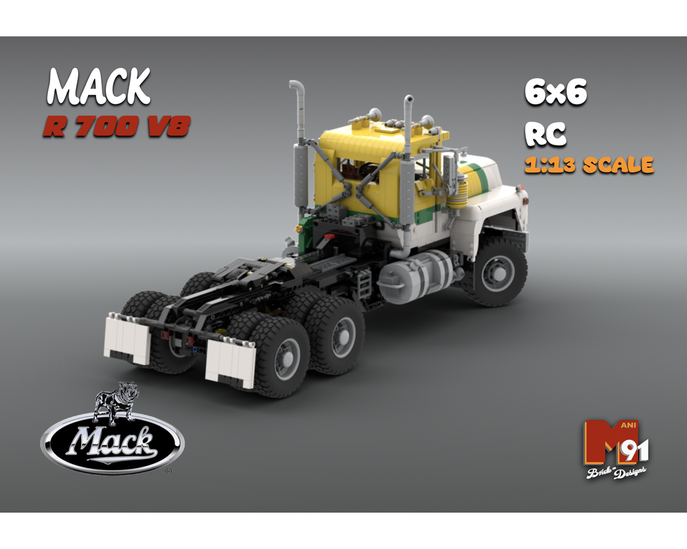 LEGO MOC MACK R700 RC 6x6 1:13 white by Mani91 | Rebrickable - Build ...