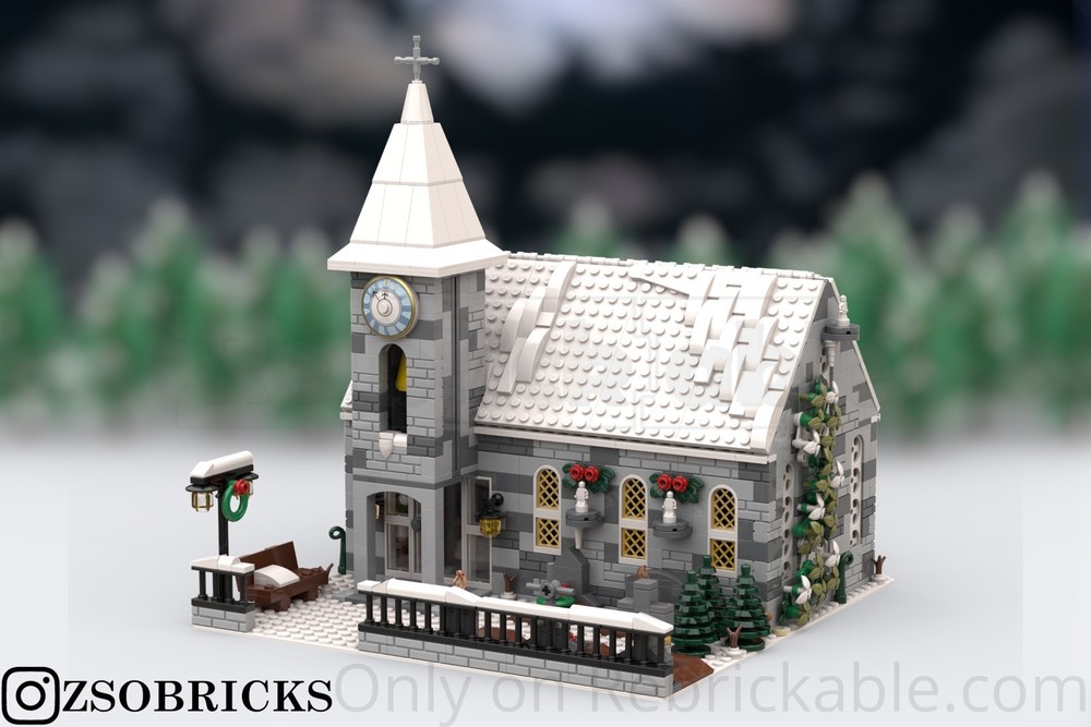 LEGO MOC Winter Village Church by zsobricks | Rebrickable - Build with LEGO
