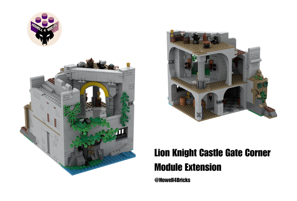 LEGO MOC-199850 Lion Kight Castle Gate Corner Module Extension by ...