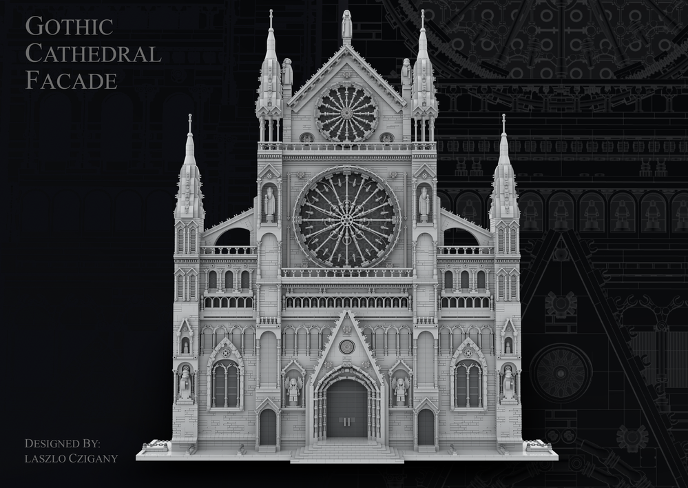LEGO MOC Gothic Cathedral Facade by czlaczi81 | Rebrickable - Build ...