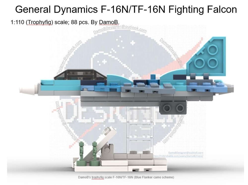 LEGO MOC US Navy General Dynamics F-16N Fighting Falcon 'Blue Flanker ...
