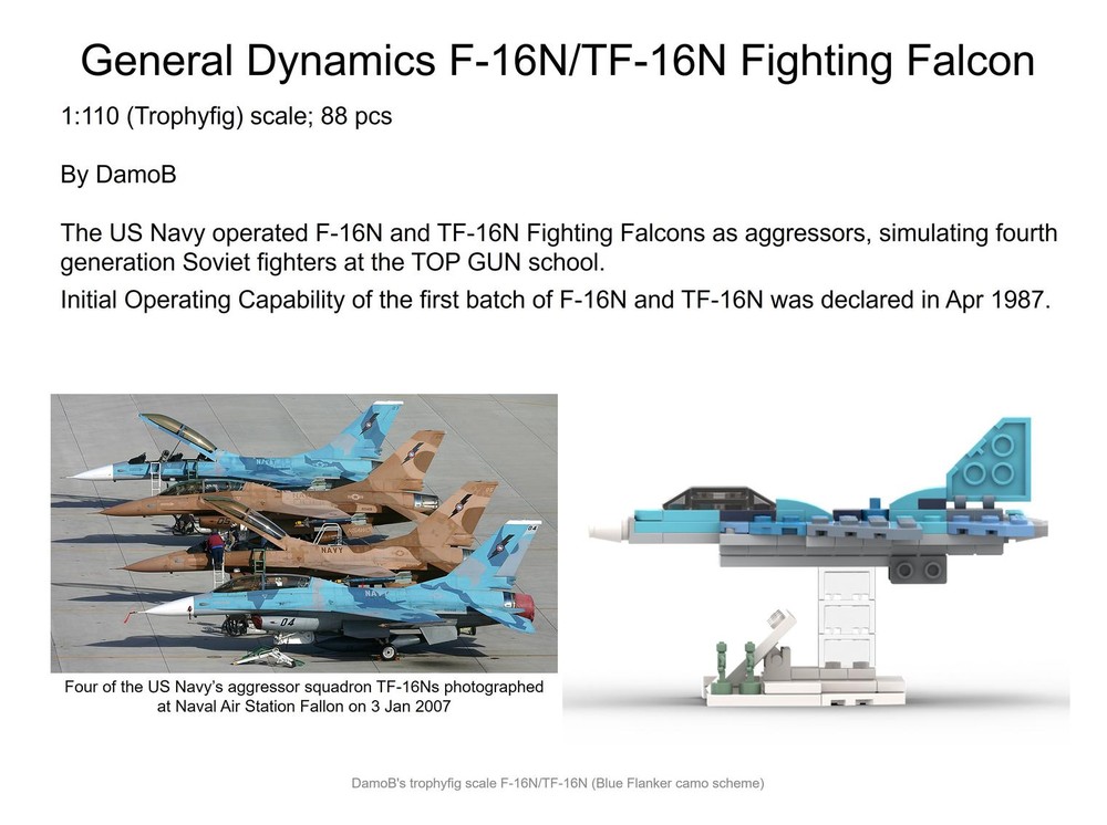 LEGO MOC US Navy General Dynamics F-16N Fighting Falcon 'Blue Flanker ...